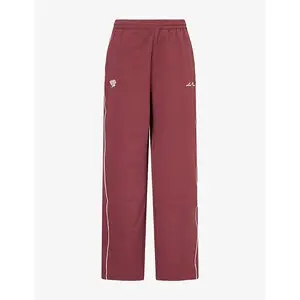LES DEUX Crinkled Seersucker Woven Track Jogging Bottoms - Red
