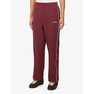LES DEUX Crinkled Seersucker Woven Track Jogging Bottoms