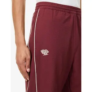 LES DEUX Crinkled Seersucker Woven Track Jogging Bottoms