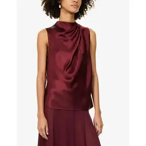 Gabriela Hearst Melina Draped-neck Silk Top