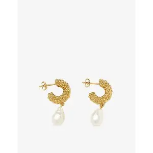 MISSOMA Pearl Baya Small Hoop 18ct -plated Brass And Baroque Pearl Drop Earrings - Gold