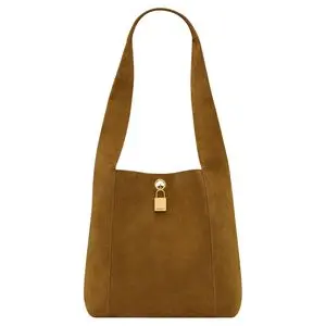 Saint Laurent Tanger Suede Hobo Shoulder Bag 'biscuit