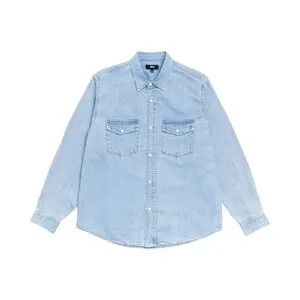 StÜssy Denim Western Shirt 'light Denim - Blue