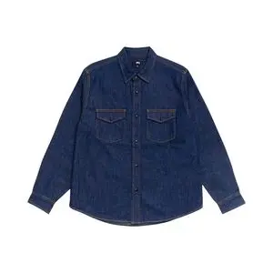 StÜssy Denim Western Shirt 'dark Denim - Blue