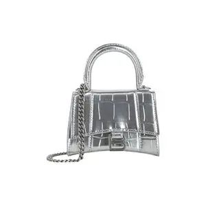 Balenciaga Hourglass Mini Bag With Chain - Silver