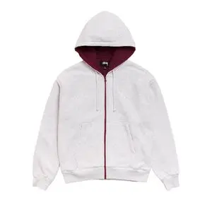 StÜssy Double Faced Zip Hoodie 'ash Heather - Grey