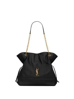 Saint Laurent Jamie Shopping In Lambskin - Black