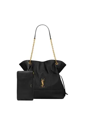 Saint Laurent Jamie Shopping In Lambskin - Black