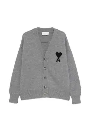 AMI Paris De Coeur Wool Cardigan - Multicolor