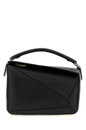 Loewe Nappa Leather Small Featherlight Puzzle Handbag - Black