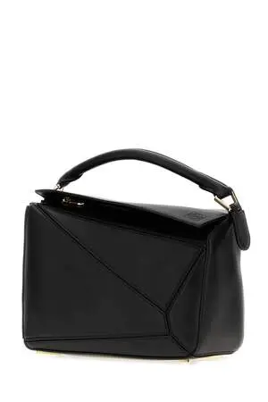 Loewe Nappa Leather Small Featherlight Puzzle Handbag - Black