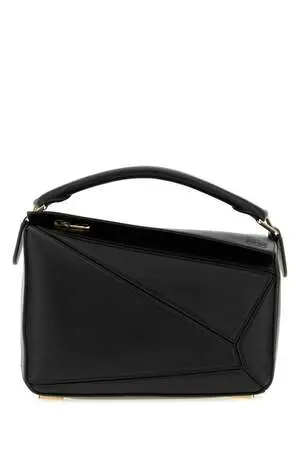 Loewe Nappa Leather Small Featherlight Puzzle Handbag - Black