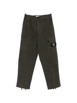 Stone Island Organic Cotton Ripstop Loose-fit Cargo Pants With Zip And Snap Pockets - Coalgrey
