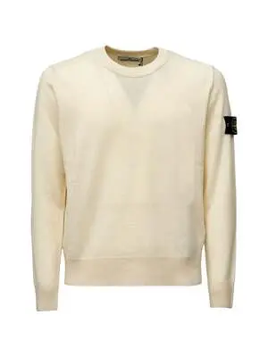 Stone Island Stone Island Men's Compass-Detail Wool Sweater Ivory
