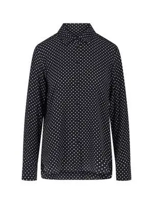 NILI LOTAN Polka Dot Silk Button-up Shirt - Black