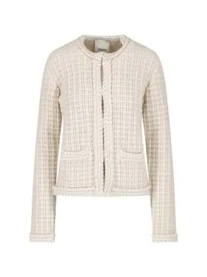 Isabel Marant Étoile Textured Knit Cropped Cardigan Jacket