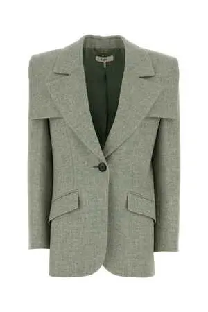 Chloé Melange Stretch Wool Blazer For - Green