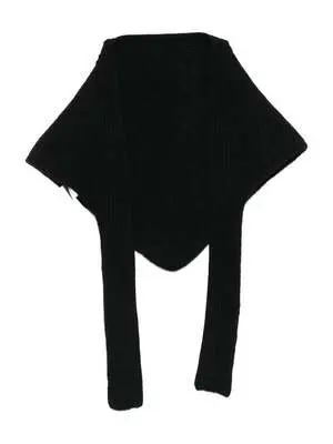Jacquemus Jacquemus Cozy Ribbed Knit Scarf With Long Collar Black