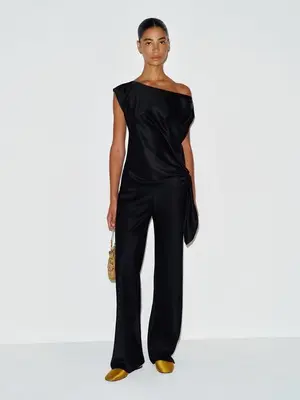 REFORMATION Sonnet Satin Two Piece - Black