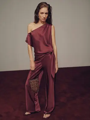 REFORMATION Sonnet Satin Two Piece - Pink