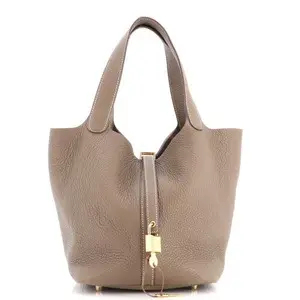Hermès Picotin Lock Bag Clemence Mm - Grey