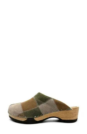 KUNSTEN Embla Clog - Olive Patchwork