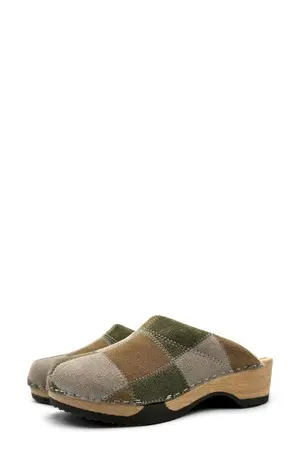KUNSTEN Embla Clog - Olive Patchwork