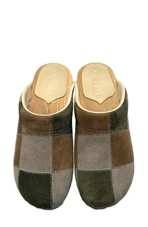 KUNSTEN Embla Clog - Olive Patchwork