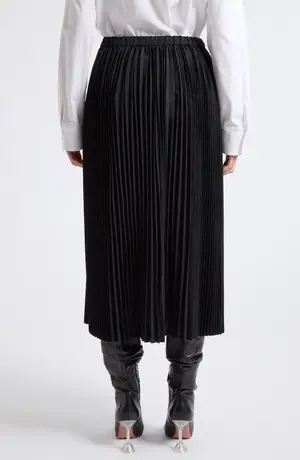 Junya Watanabe Pinstripe Pleated Midi Skirt