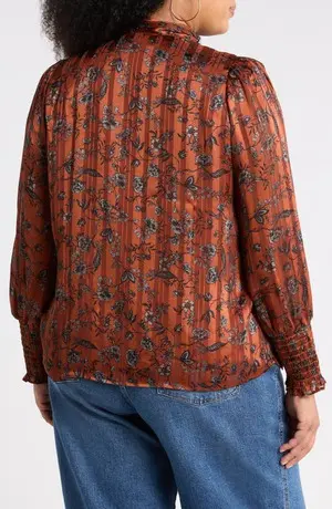 SUGARLIPS Tie Neck Long Sleeve Top