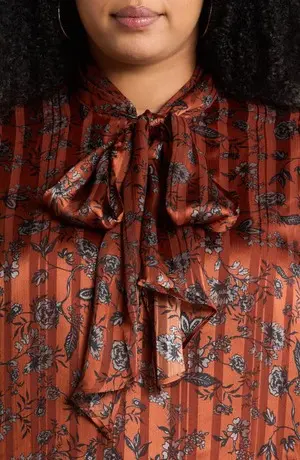 SUGARLIPS Tie Neck Long Sleeve Top