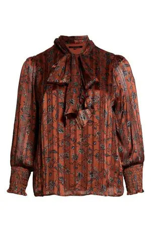SUGARLIPS Tie Neck Long Sleeve Top