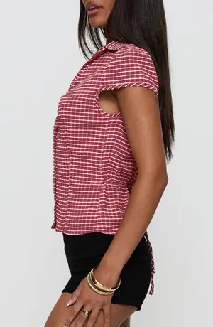 Princess Polly Arianwyn Gingham Button-up Shirt