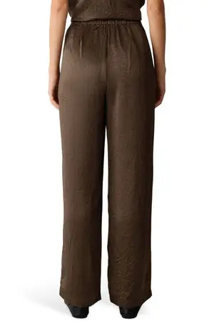 Eileen Fisher Crinkle Satin Straight Leg Pants - Hazelwood