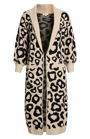 SUGARLIPS Smitten Leopard Duster Cardigan