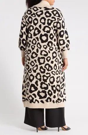 SUGARLIPS Smitten Leopard Duster Cardigan