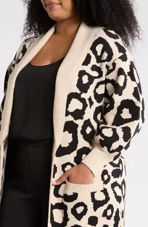 SUGARLIPS Smitten Leopard Duster Cardigan