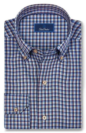 David Donahue Check Pima Cotton Shirt
