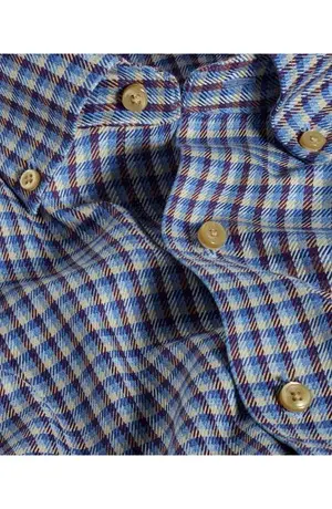 David Donahue Check Pima Cotton Shirt