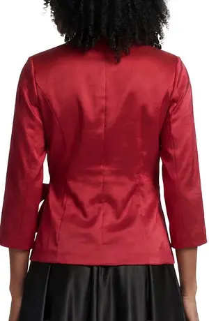 Alex Evenings Side Tie Stretch Taffeta Top