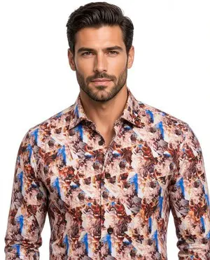 MASUTTO Caracas Print Button-up Long Sleeve Shirt