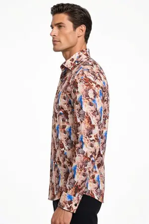 MASUTTO Caracas Print Button-up Long Sleeve Shirt