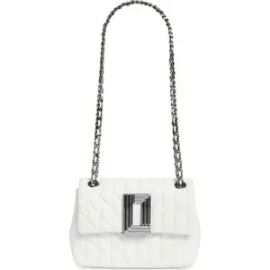 Karl Lagerfeld Paris Lafayette Quilted Leather Crossbody Bag - Winter White