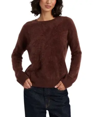 Chinti & Parker Brushed Cashmere Crew Neck Sweater Chocolate