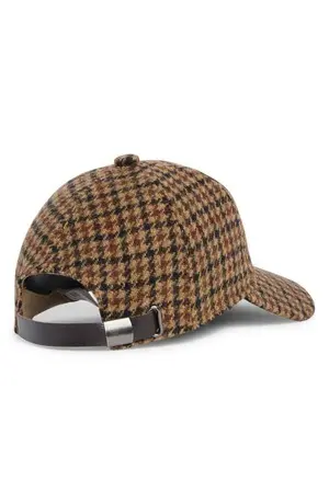 Nordstrom Houndstooth Wool Adjustable Baseball Cap