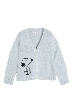 Chinti & Parker Merino Snoopy Marl Cardigan - Multi Blue