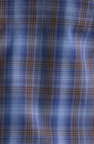 David Donahue Check Sport Shirt - Navy/chocolate