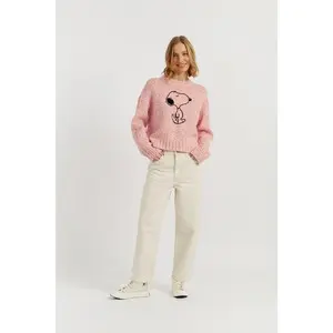 Chinti & Parker Merino Snoopy Marl Sweater - Multi Pink