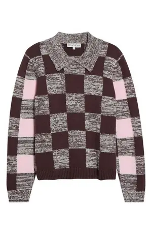 Stine Goya Check Polo Sweater - Multichecks Mix