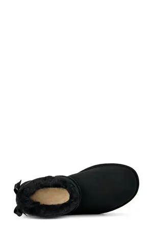 UGG Ultra Mini Bailey Bow Genuine Shearling Boot - Black